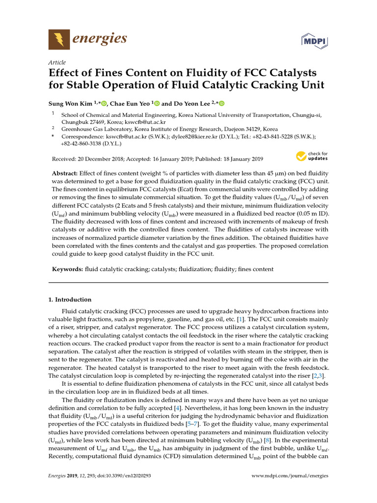 Fines Content Impact on FCC Catalyst Fluidity | PDF | Fluidization ...