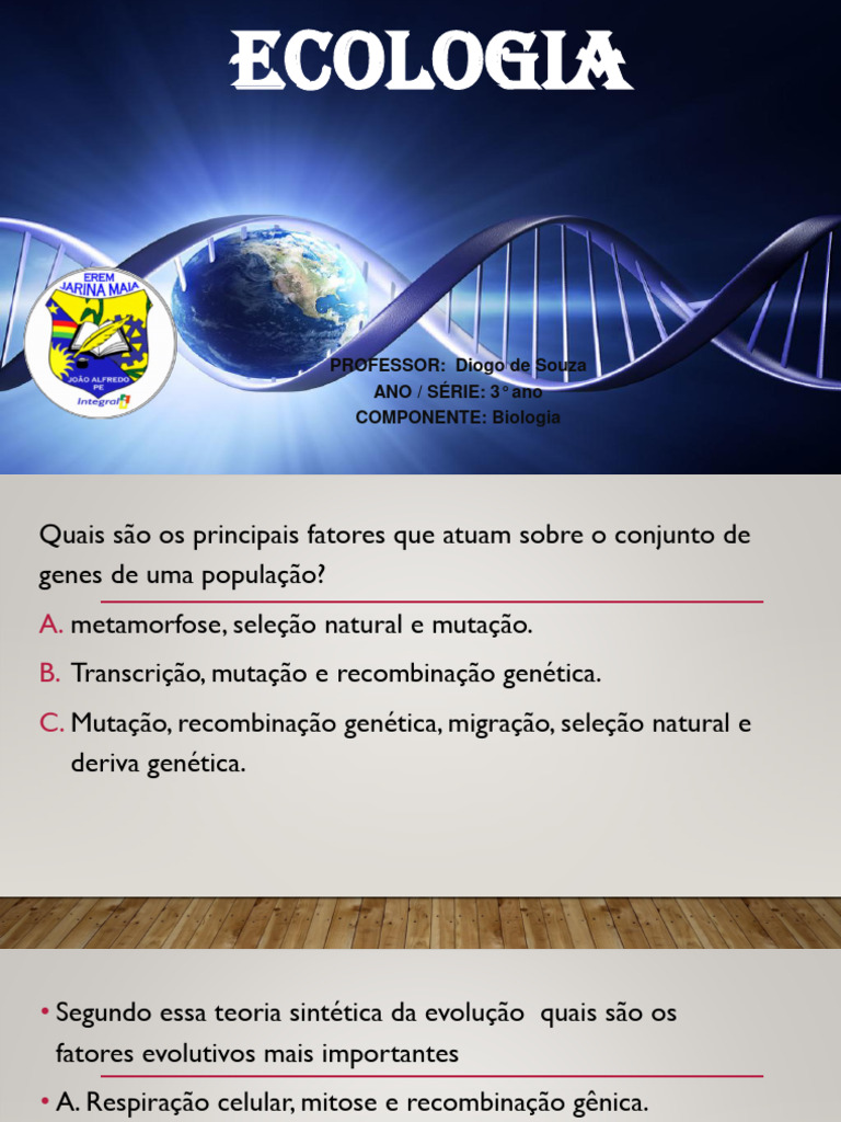 Ecologia 2024 3 Ano Pdf Seleção Natural Biodiversidade