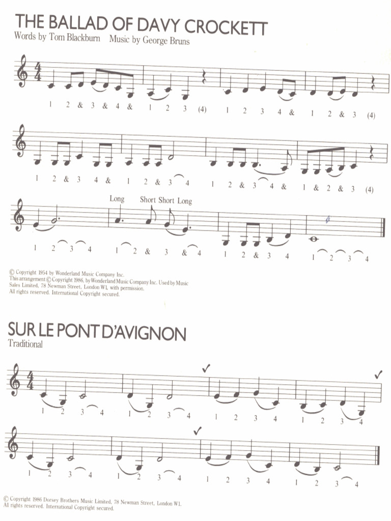 The Ballad of Davy Croquet Sur Le Pont Davignon | PDF