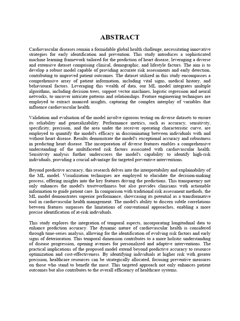 Machine Learning for Heart Disease Prediction | PDF