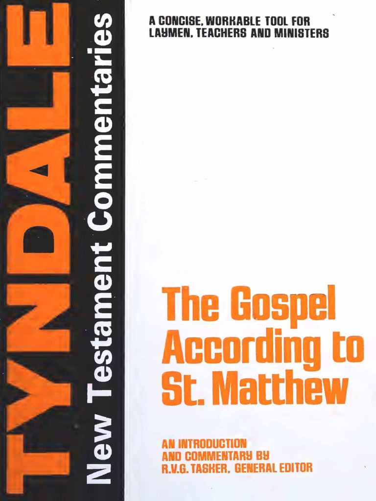 The Gospel According To St. Matthew An Introduction and Commentary (R. v. G. Tasker) (Z-Library ...