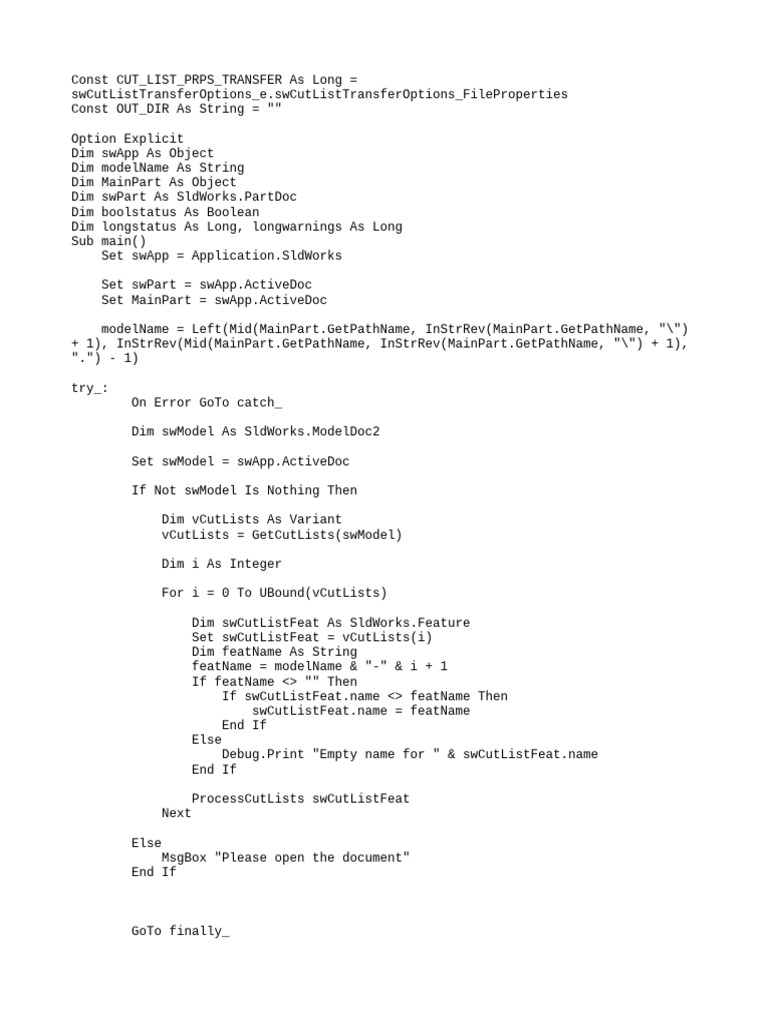 Solidworks Macro Rename And Save Bodies Pdf Boolean Data Type Computer Engineering