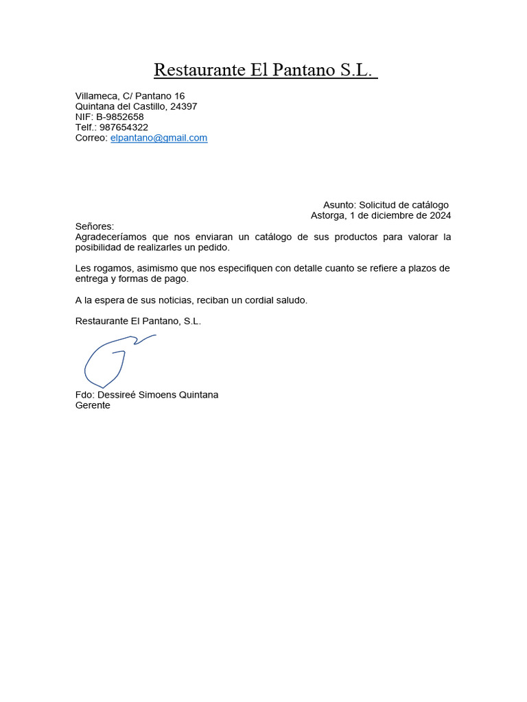 Carta Comercial de Proveedores | PDF