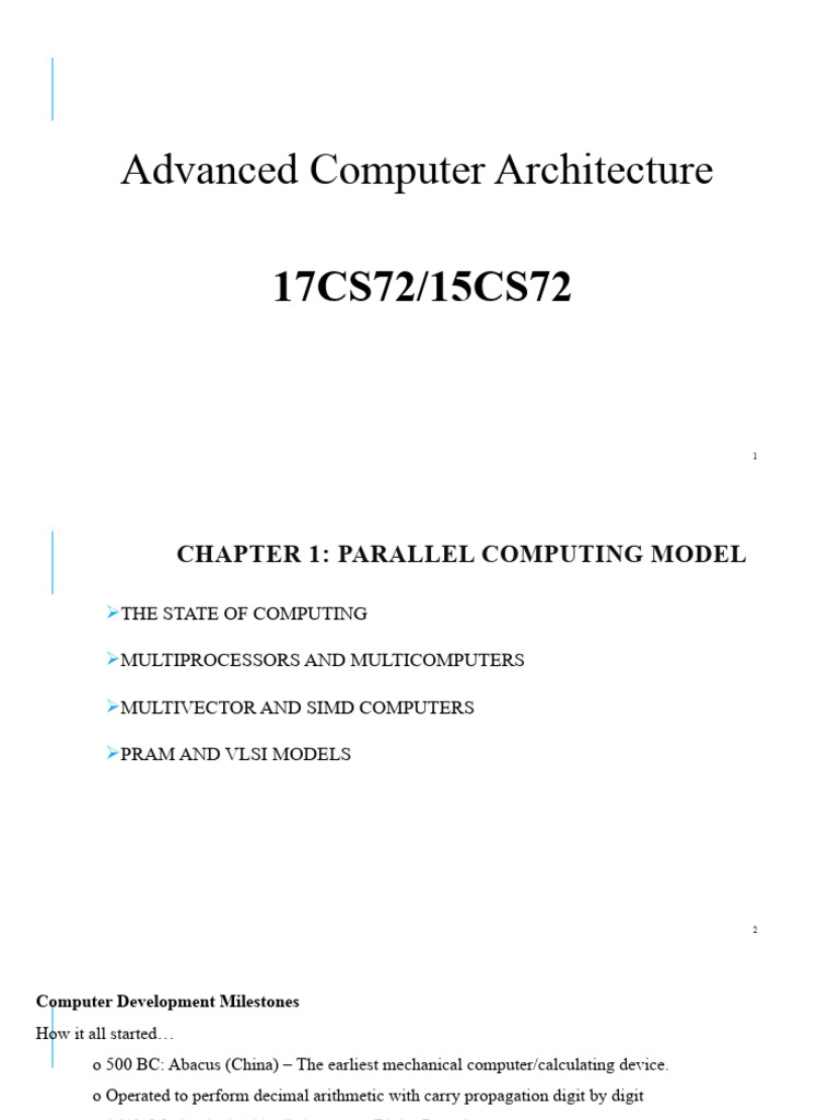 ACA Mod1 | PDF | Central Processing Unit | Parallel Computing