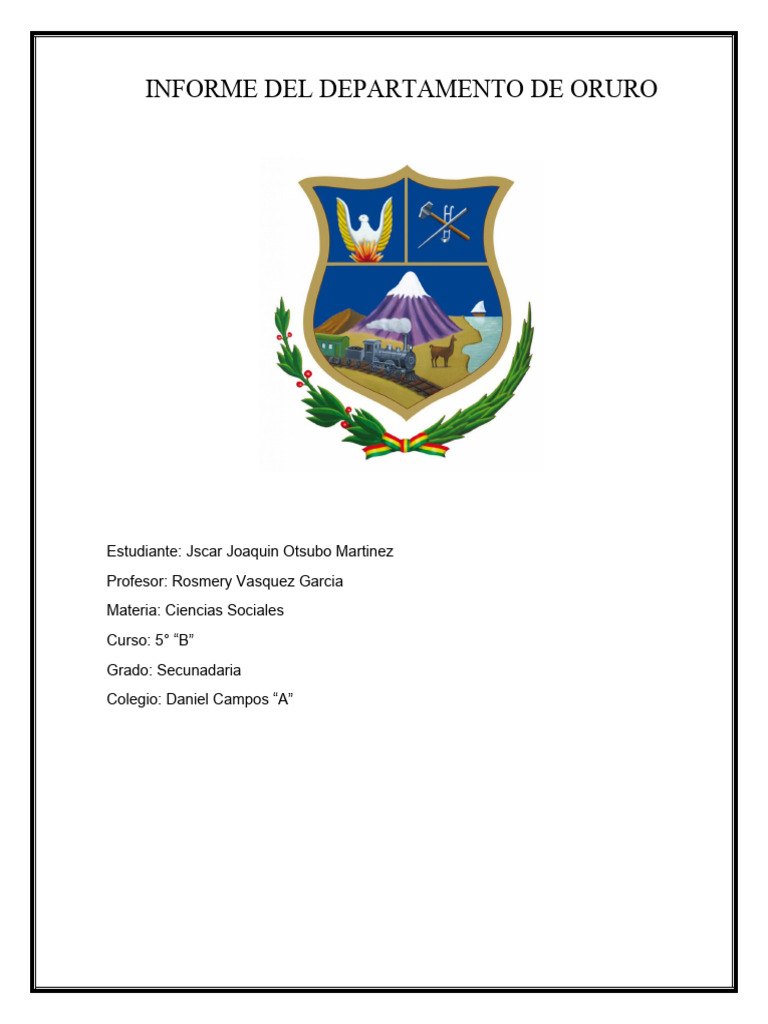 Informe Del Departamento de Oruro | PDF