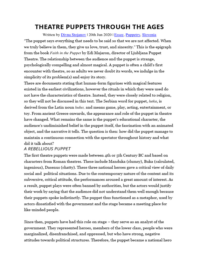 9.7 History of Puppets | PDF | Puppetry | Theatre