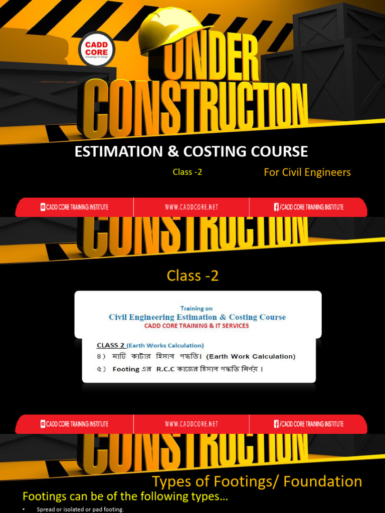 Estimation & Costing | PDF | Foundation (Engineering) | Concrete