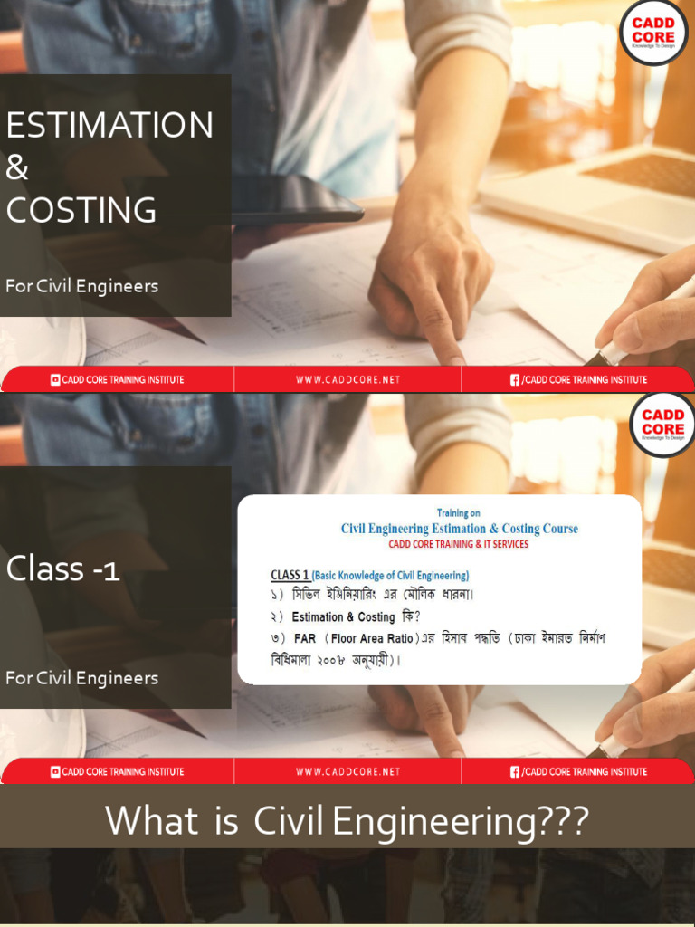 CLASS 1 Estimation & Costing | PDF | Civil Engineering | Engineering