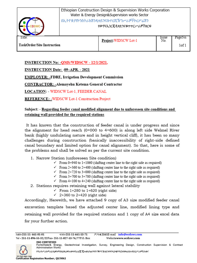 Site Instruction Concrete-1 | PDF | Geotechnical Engineering