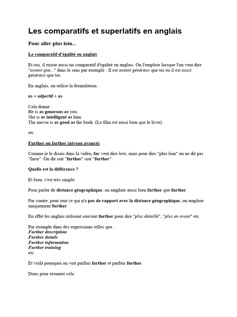 Comparatifs et Superlatifs en Anglais | PDF | Soap opera