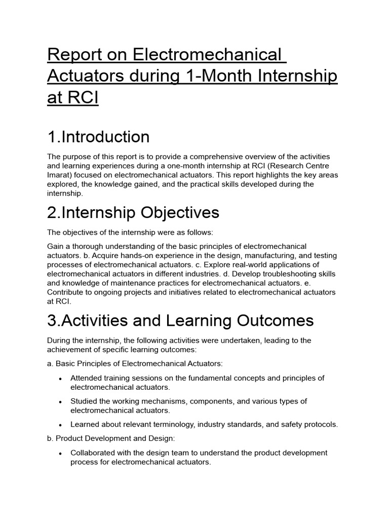 Design of Electro Mechanical Actuators | PDF | Electric Motor | Actuator