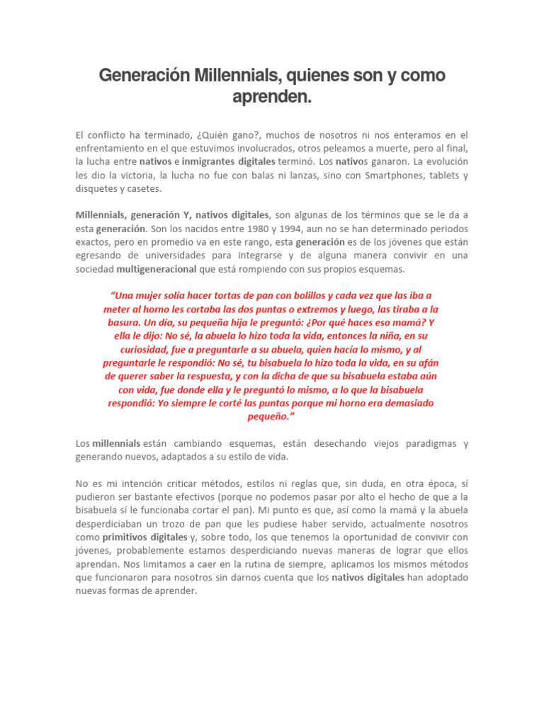 Generación Millennials | PDF | Internet