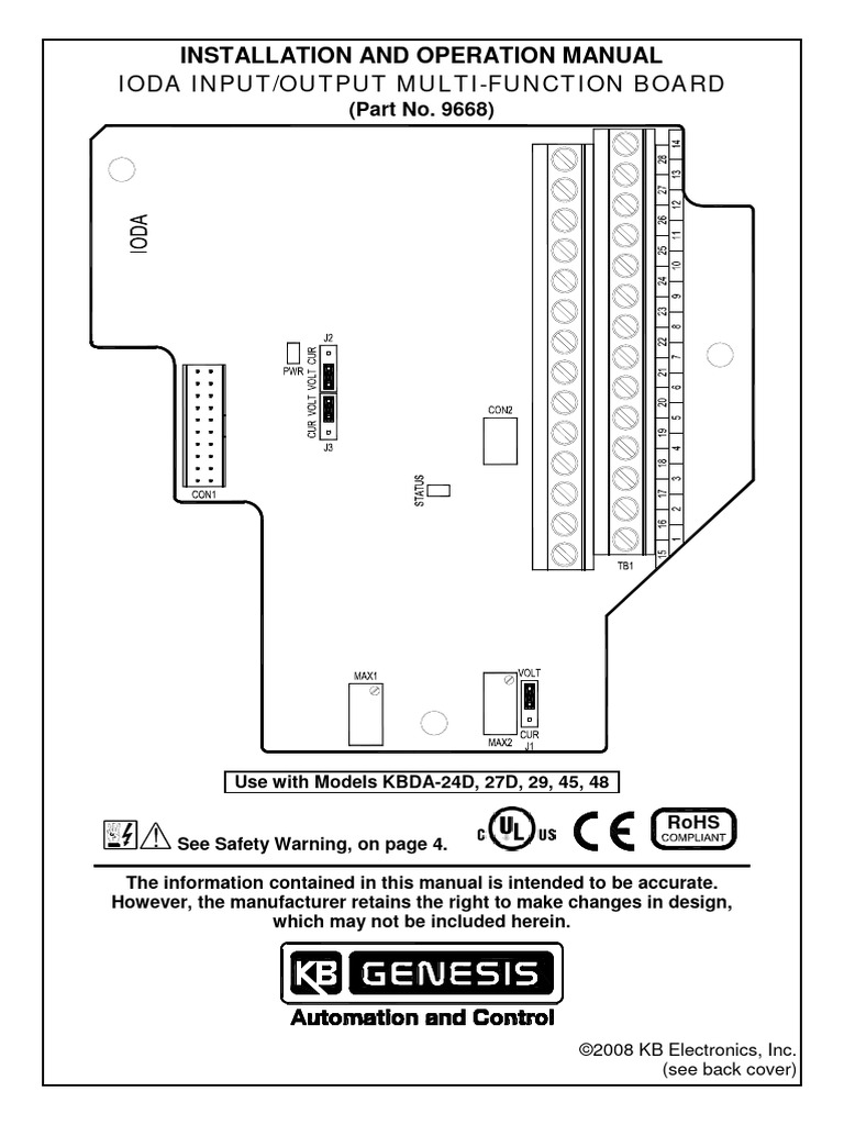 Módulo Multifunción KBDA IODA | PDF | Switch | Electrical Connector