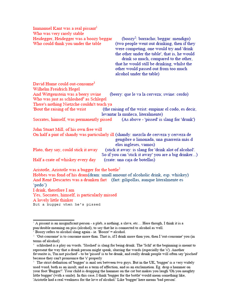 Bruce's Philosophers Song (Traducida) | PDF