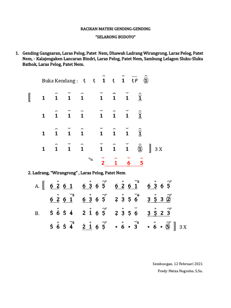 Gending-Gending Laras Pelog | PDF