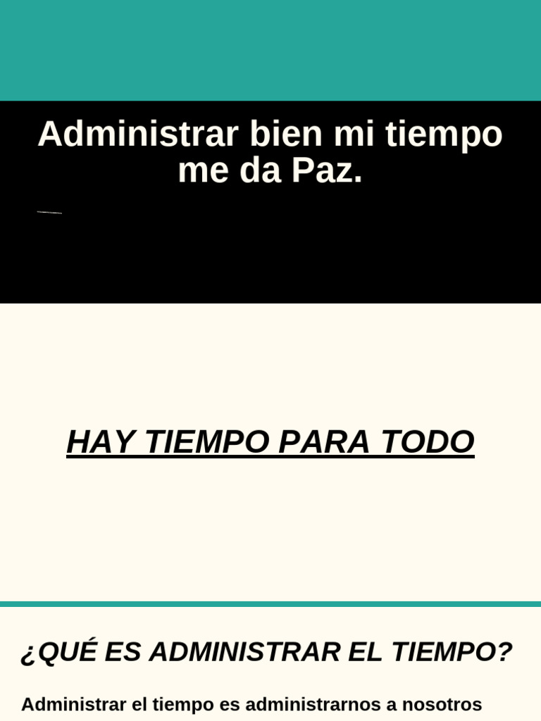 Administrar Bien Mi Tiempo Me Da Paz - Ok | PDF