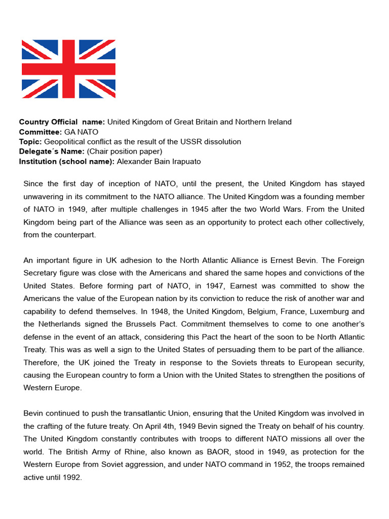 UK Position Paper - GA NATO | PDF
