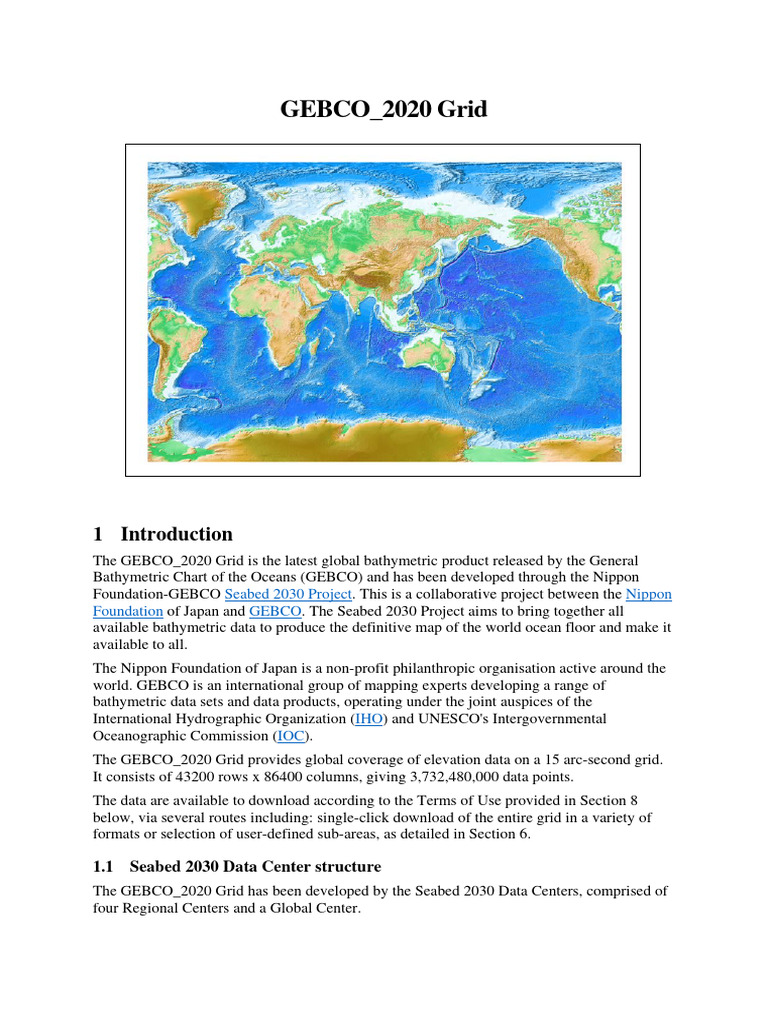 Gebco 2020 Grid | PDF | Hydrography | Oceanography