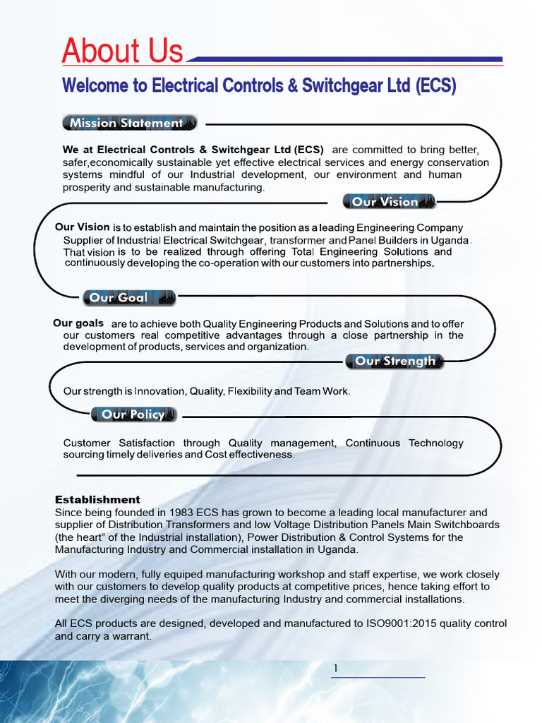 Ecs Company Profile Pdf Transformer Capacitor
