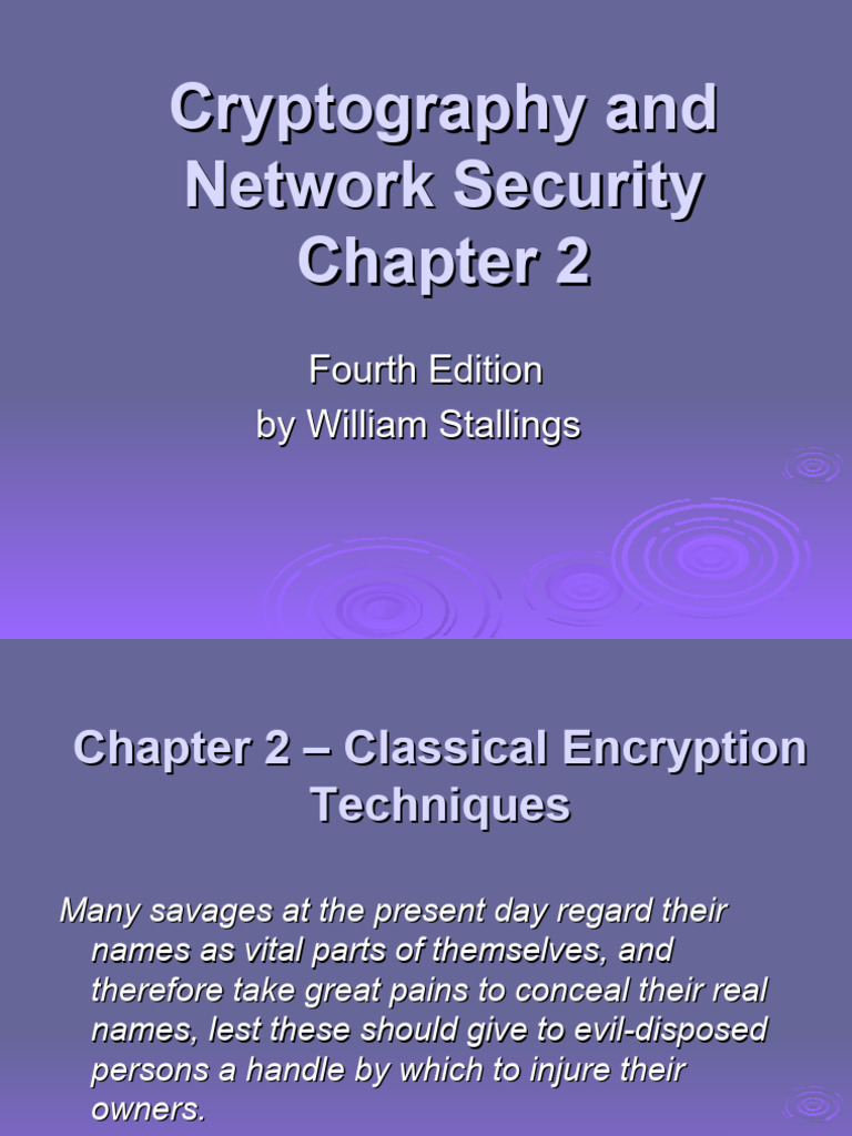 02.L2-L3-ch02 Classical Encryption Techniques | PDF | Cryptography | Cryptanalysis