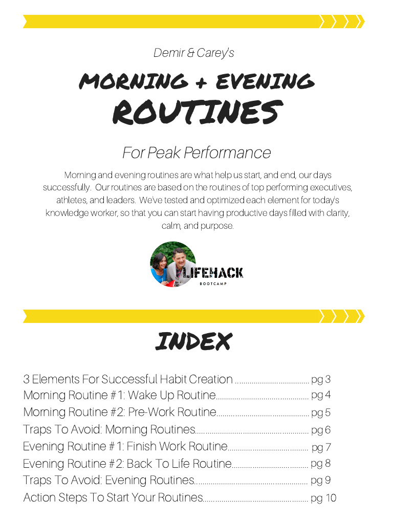 Optimized Morning and Evening Routines | PDF | Habits