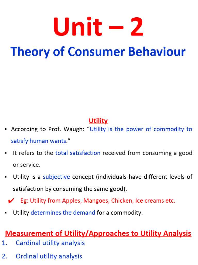 Unit 2 | PDF | Demand | Utility