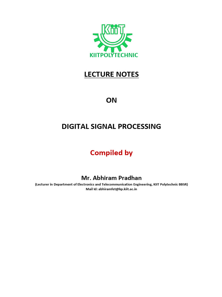 SM 6th SEM Etc Digital Signal Processing | Download Free PDF | Digital Signal Processing ...