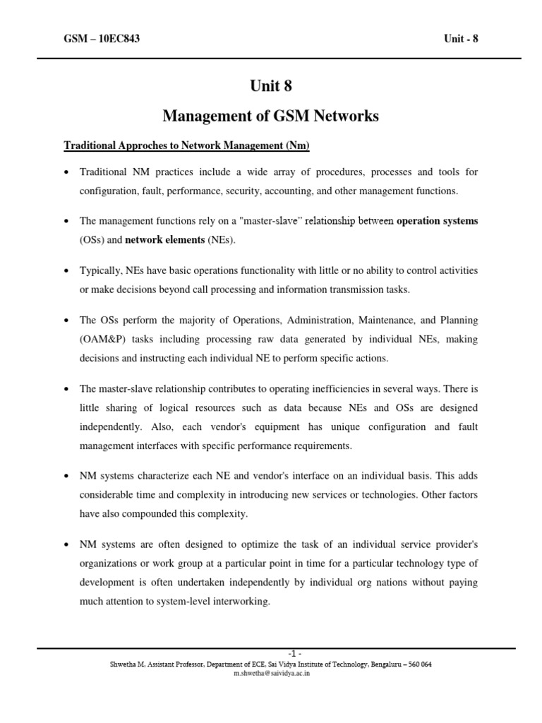 Management of GSM Networks Overview | PDF | Computer Network | Osi Model