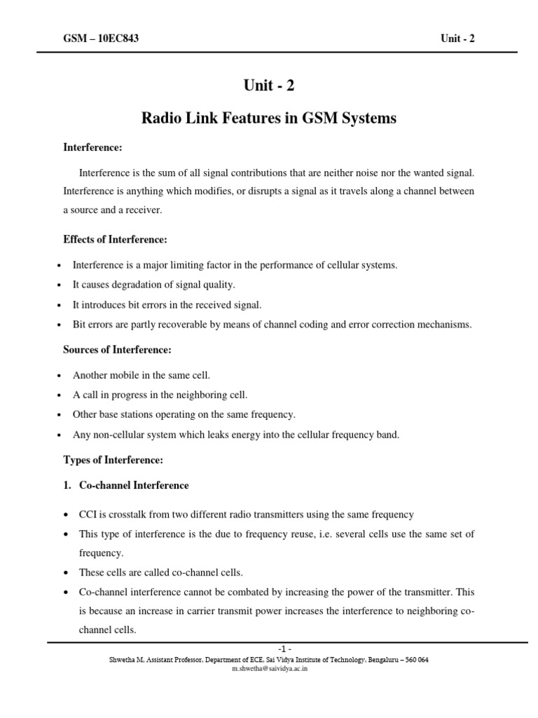GSM Radio Link Interference and Features | PDF | Cellular Network | Radio
