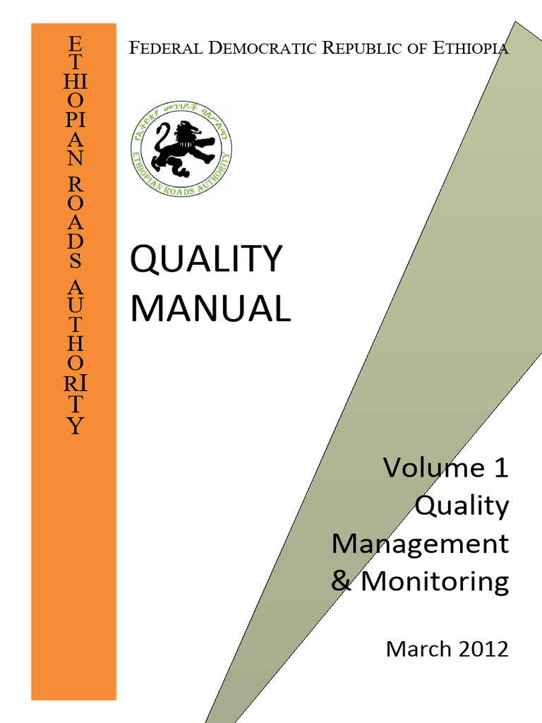 Quality Manual Vol 1 Quality Management and Monitoring Mar12 | PDF ...