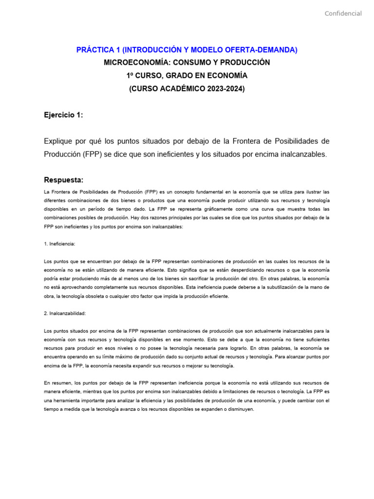 Practica Clase 1 microeconomia | PDF | Oferta y demanda | Oferta (economía)