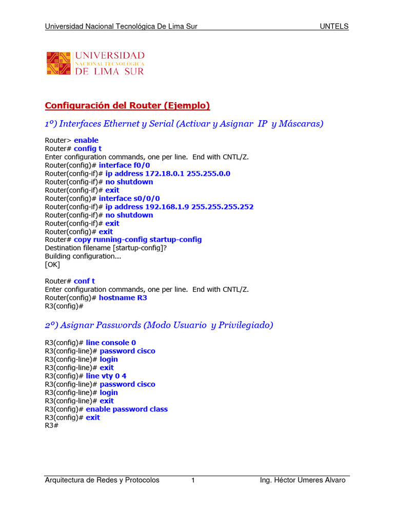 Configuracion Router Cisco | Download Free PDF | Router (Computing ...
