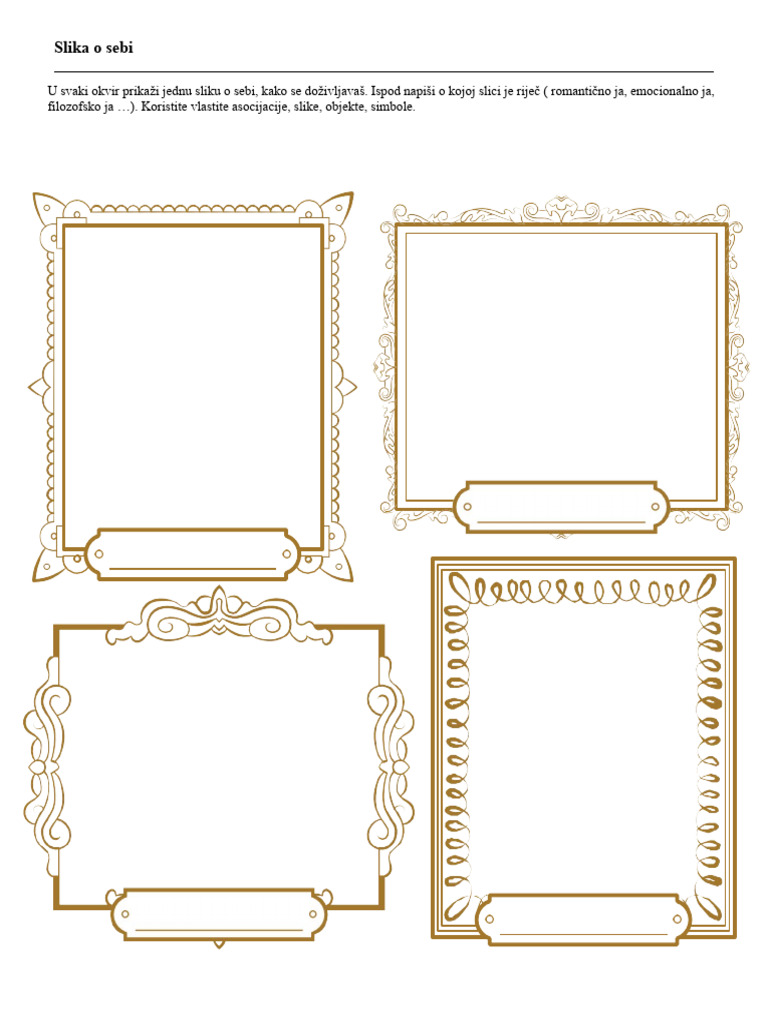 Slike Mene - Vježba Upoznavanja Svog Identiteta | PDF