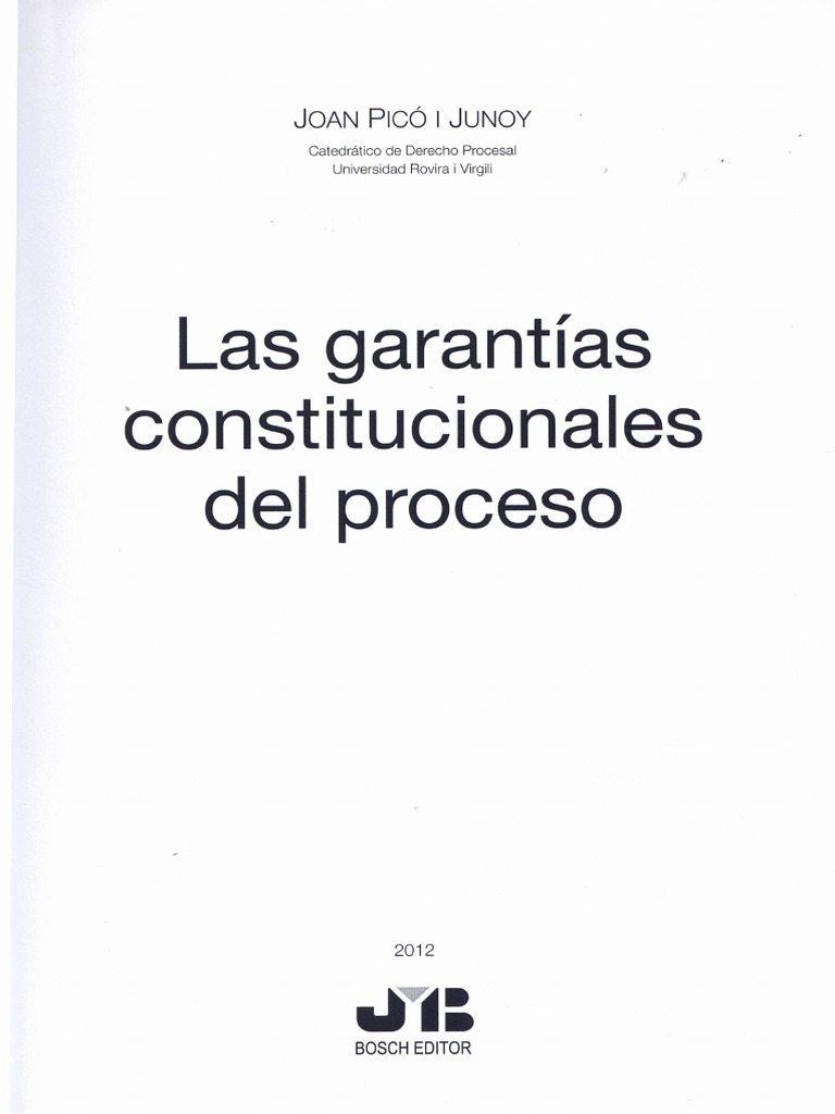 PICO I JUNOY Las Garantias Constitucionales Del Proceso | PDF