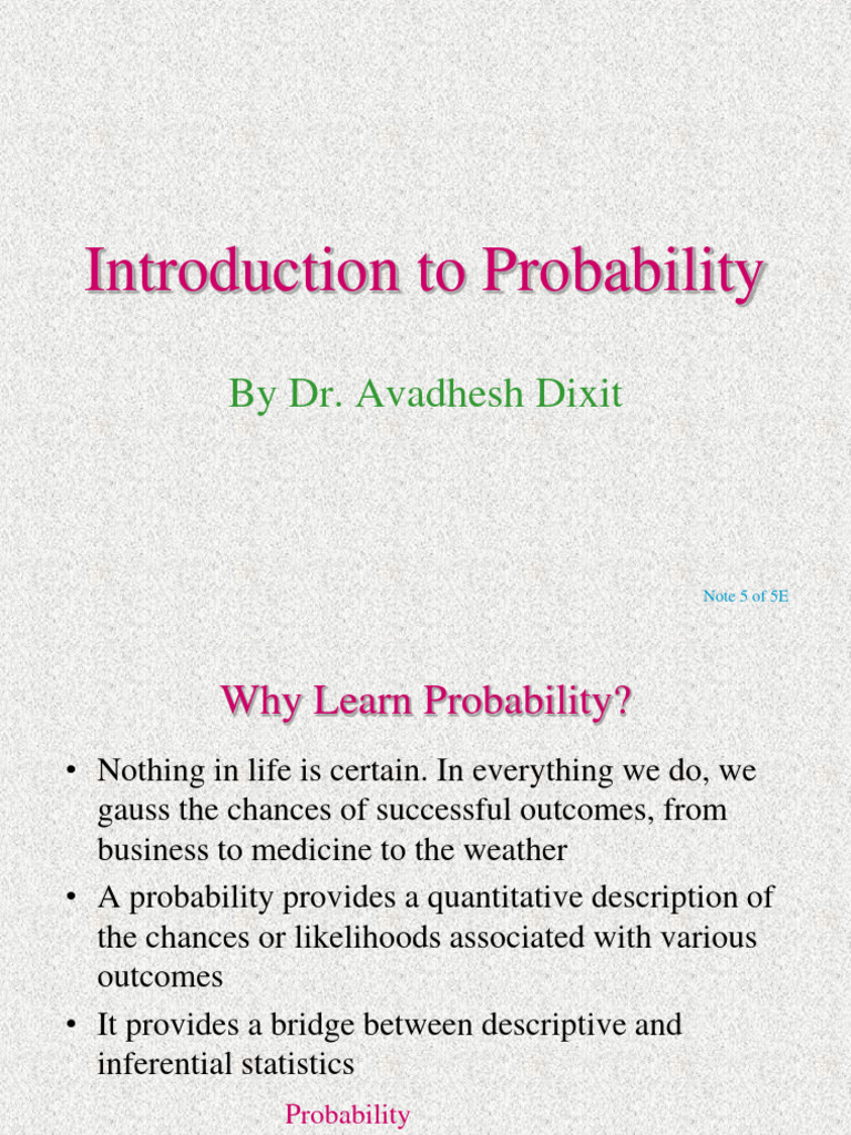 Introduction To Probability - Part-1 - PDF | PDF
