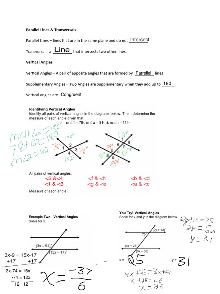 Parallel Lines and Transversal | PDF | Elementary Geometry | Triangle ...