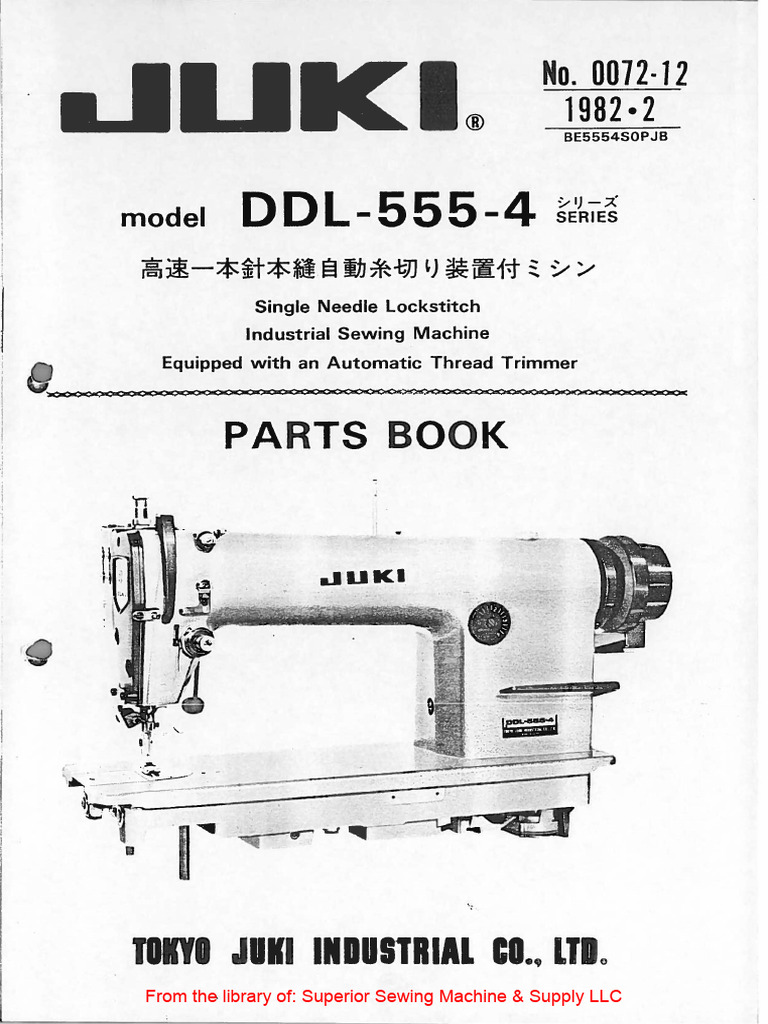 Juki DDL-555-4 | PDF | Sewing | Machines