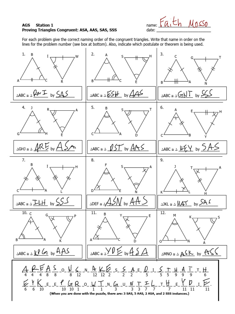 Congruent Triangle 3stations | Download Free PDF | Geometry | Euclidean Geometry