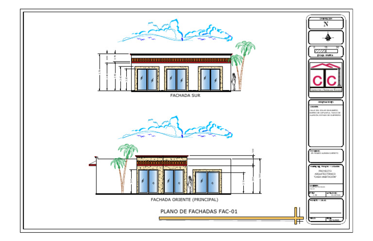 6 Planos de Fachadas Fac-01 | PDF