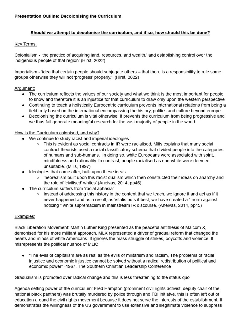 Presentation Outline | PDF | Racism | Discrimination & Race Relations