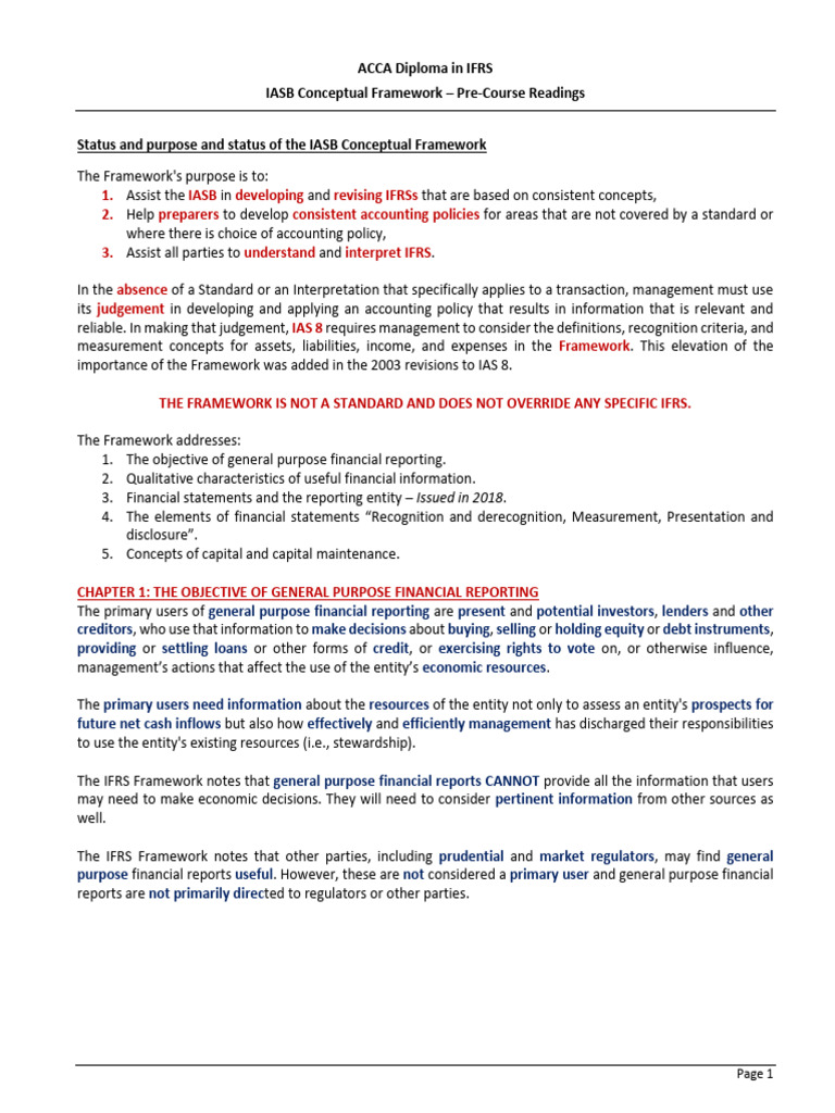 00 - IASB Conceptual Framework - Precourse Readings - 2019 | PDF ...