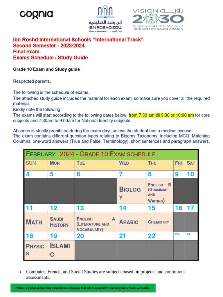 GR 10 - Exams Sched - Study Guide Grade 10 | PDF | Function ...
