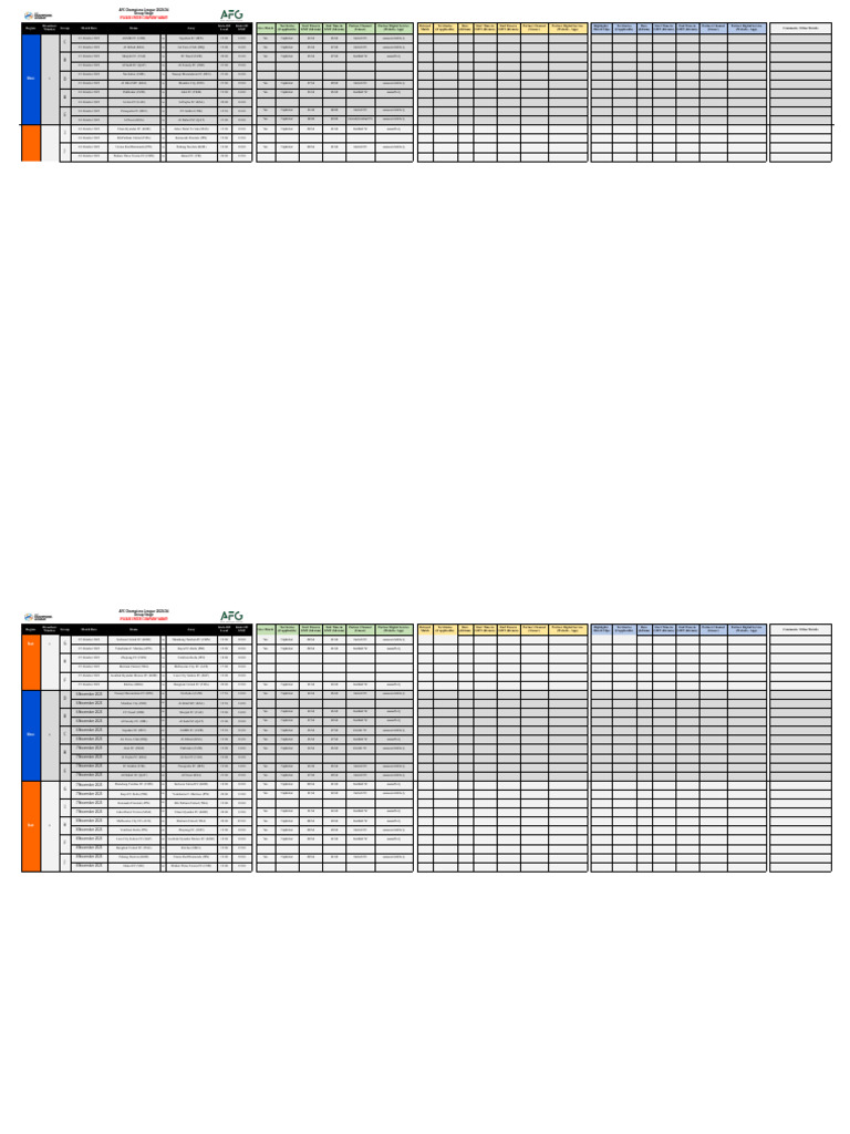 ACL 23 - 24 - GS MD3 & 4 - Broadcast Schedule Sheet | PDF | Association Football Clubs | Sports ...