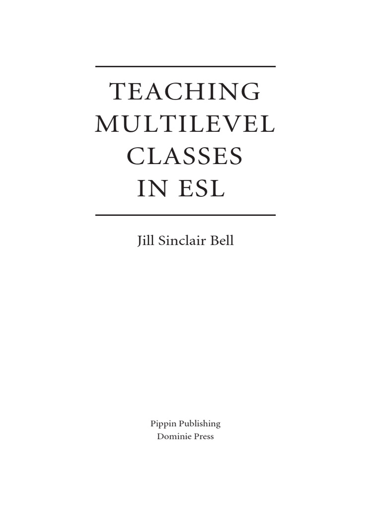 Teaching Multilevel Classes in Esl | PDF | Teachers | English As A Second Or Foreign Language