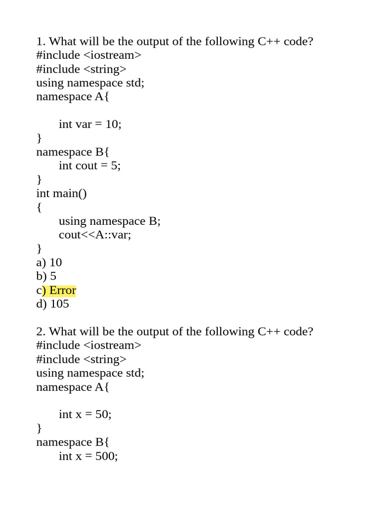 Namespace 2 Files Merged Answers Pdf Namespace Computer Science