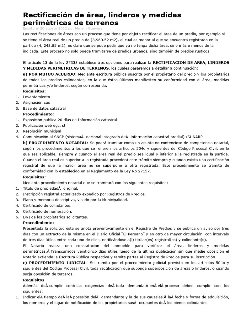 Rectificación de Área | PDF