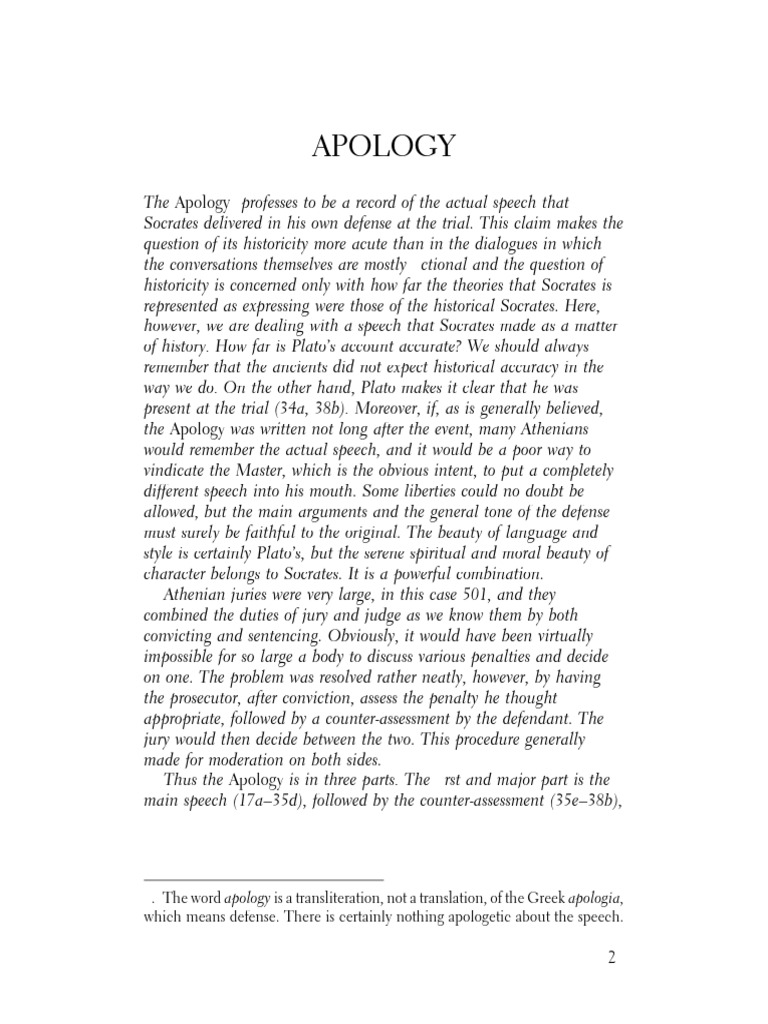 Plato - The Apology (Full Text) | PDF