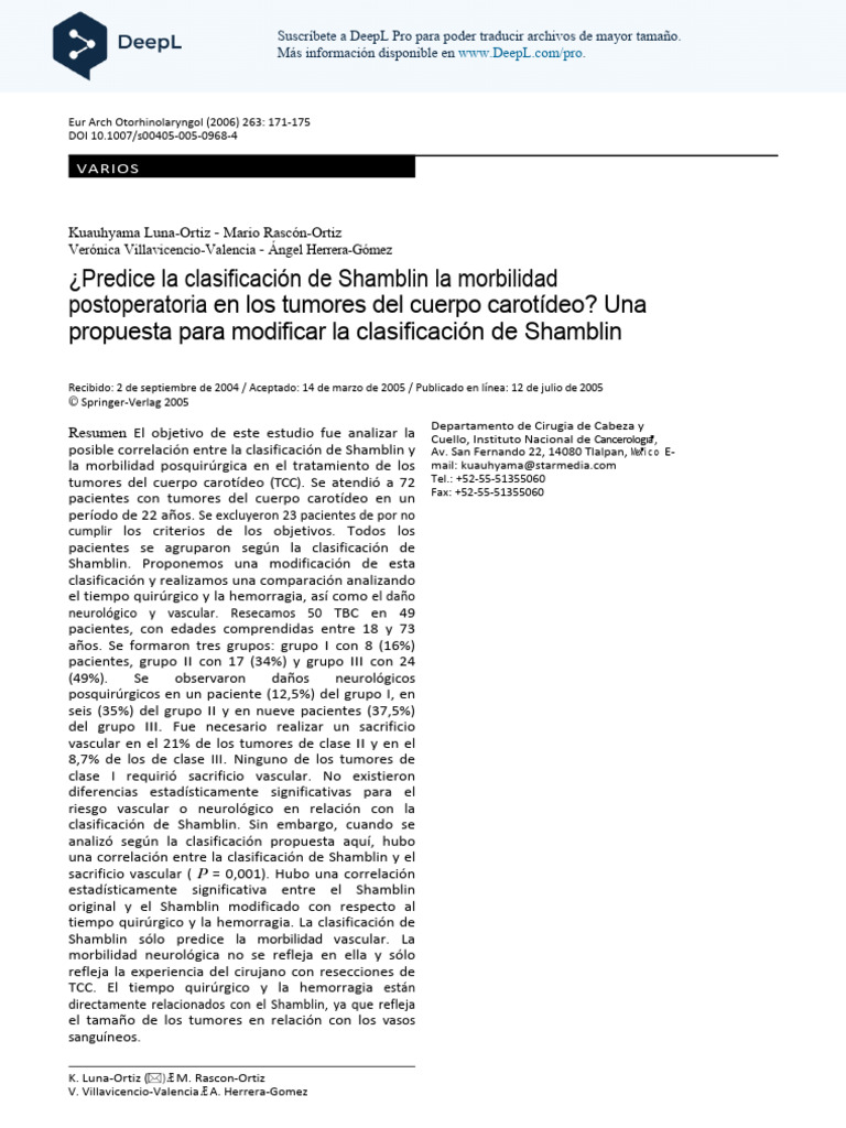 Modificación de la clasificación de Shamblin | PDF | Especialidades ...