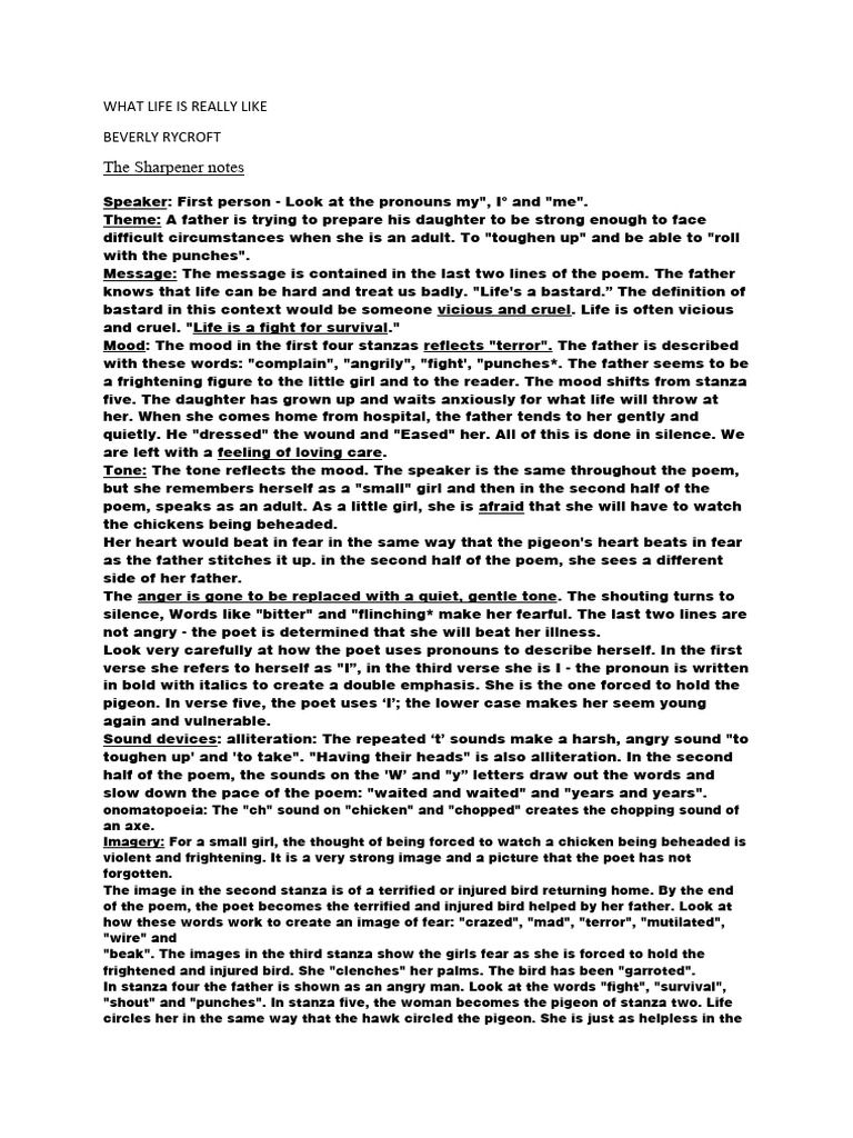 WHAT LIFE IS REALLY LIKE Questions Answers | PDF | Poetry