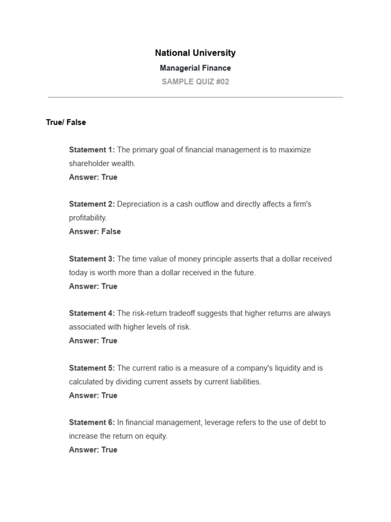 Managerial Finance | PDF